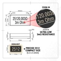China 3mΩ(0.003 Ohm) 2512 Current Shunt Resistor 4W ±1% ESR Ellon High Precision SMD for sale