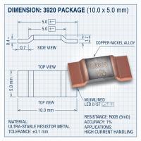 China 5mΩ(0.005 Ohm) 3920 Current Shunt Resistor 3W ±1% ESR Ellon High Precision SMD for sale