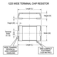 China 9m ohm（0.009 ohm） 1225 Wide Terminal Chip Resistor 3W ±1% HTE Walter High Precision SMD for sale