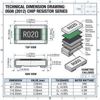 China 50m ohm（0.05 ohm） 0508 Chip Resistor 1W ±1% HTE Walter High Precision SMD RoHS Compliant for sale
