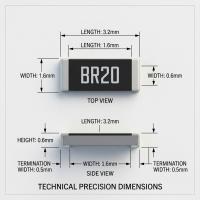 China 1.24Ω/1.24 Ohm 1206 Chip Resistor 1W ±1% EAM Ellon High Precision SMD RoHS Compliant for sale