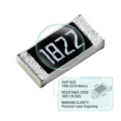 China 1.27Ω/1.27 Ohm 1206 Chip Resistor 1W ±1% EAM Ellon High Precision SMD RoHS Compliant for sale