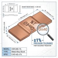 China 0.0015Ω (1.5m Ohm) 15mm x 7.5mm Current Shunt Resistor 8W ±1% Ellon High Precision SMD for sale