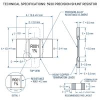 China 0.0008Ω (0.8m Ohm) 5930 Current Shunt Resistor 7W 1% Ellon High Precision SMD for sale