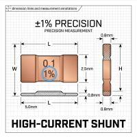 China 0.00075Ω ±1% Current Shunt Resistor 8W Ellon High Precision SMD RoHS Compliant for sale