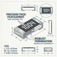 China 2.74Ω 1206 Chip Resistor 1W ±1% Ellon High Precision SMD RoHS Compliant for sale