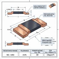 China 0.001R (1m Ohm) 2512 Current Shunt Resistor 6W Ellon High Precision SMD RoHS Compliant for sale