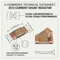 China 0.00075Ω (0.75mΩ) 2512 Current Shunt Resistor 6W ±1% Ellon High Precision SMD for sale