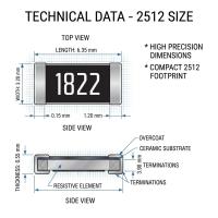 China 18 Ohm 2512 Chip Resistor 2W at 70℃ ±5% Ever Ohms High Precision SMD RoHS Compliant for sale