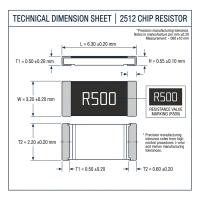 China 68 Ω 2512 Chip Resistor 2W ±1% Ever Ohms High Precision SMD RoHS Compliant for sale