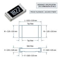 China 5.1Ω 2512 Chip Resistor 2W @70℃ ±1% Ever Ohms High Precision SMD RoHS Compliant for sale