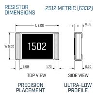 China 51Ω 2512 Chip Resistor 2W @70℃ ±1% Ever Ohms High Precision SMD RoHS Compliant for sale