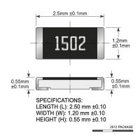 China 3.9Ω (3.9R) 2512 Chip Resistor 2W @ 70℃ substrate temperature ±1% Ever Ohms for sale