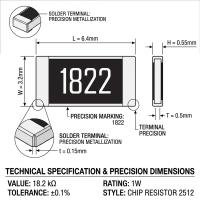 China 24Ω (24R0) 2512 Chip Resistor 2W Ever Ohms High Precision SMD RoHS Compliant for sale