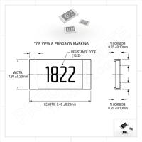 China 1Ω 2512 (6.30 × 3.20 mm) Chip Resistor 2W at 70℃ ±1% Ever Ohms High Precision SMD for sale