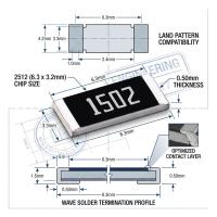 China 1KΩ (1000Ω) 2512 Chip Resistor 2W (at 70°C ambient temperature) Ever Ohms RoHS Compliant for sale