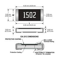 China 120KΩ 2512 Chip Resistor 2W (at 70℃ ambient) Ever Ohms High Precision SMD RoHS Compliant for sale