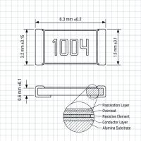 China 110 Ω 2512 Chip Resistor 2 W at 70°C ambient ±1% (F Grade) Ever Ohms High Precision SMD for sale