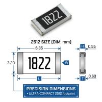 China 100KΩ (100,000Ω) 2512 Chip Resistor 2W (@70°C) Ever Ohms High Precision SMD for sale