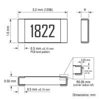 China 750Ω 1206 Chip Resistor 0.5W (1/2W) Ever Ohms High Precision SMD RoHS Compliant for sale