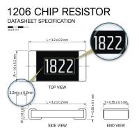 China 43 ohms 1206 Chip Resistor 0.5 watts Ever Ohms High Precision SMD RoHS Compliant for sale