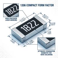 China 330KΩ 1206 Chip Resistor 0.5W Ever Ohms High Precision SMD RoHS Compliant for sale