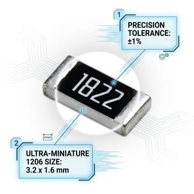 China 180 kΩ 1206 Chip Resistor 0.5 W @ 70 °C ambient ±5% Ever Ohms High Precision SMD for sale