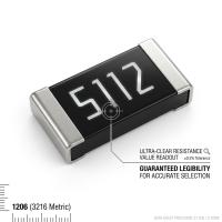 China 330Ω 1206 Chip Resistor 0.5W @ 70°C ambient ±1% Ever Ohms High Precision SMD for sale