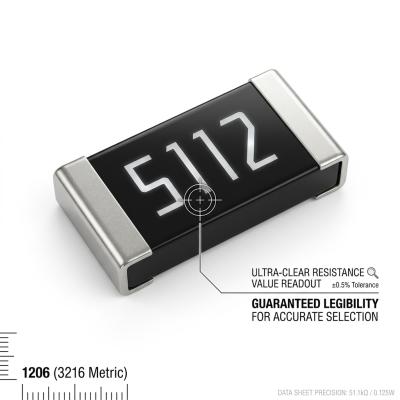 China 330Ω 1206 Chip Resistor 0.5W @ 70°C ambient ±1% Ever Ohms High Precision SMD for sale