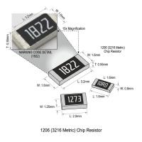 China 300kΩ, ±1% 1206 Chip Resistor 0.5W @ 70°C ambient Ever Ohms High Precision SMD for sale