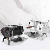 China 6.0L Double Boiler Latte Coffee Maker with 3 Powder Bowls and 58mm Solid Wood Handle for sale