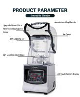 China Low Noise Heavy Duty Smoothie Blender With Soundproof Cover and Unbreakable PC Jar for sale