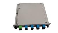China Insert Type Optical PLC Fiber Optic Splitter 55dB With SC UPC Connectors for sale