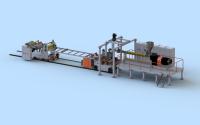 China 300-1200kg/h PET Thermoforming Sheet Production Line Twin Screw Design Without Crystallization High Energy Efficiency In Heating System for sale