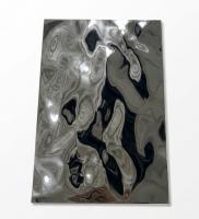 China 8K Mirror Stainless Steel Sheet with PVD Black Titanium Coating and Large 3D Water Ripple Design for sale