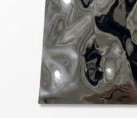 China 8K Mirror Stainless Steel Sheet with PVD Black Titanium Coating and Large 3D Water Ripple Design for sale