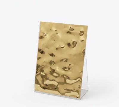 China Titanium Gold Coated Stainless Steel Sheet with Small Water Ripple Design and 8K Mirror Finish for Luxury Decoration for sale