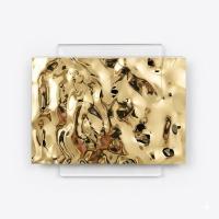 China Titanium Gold Coated Stainless Steel Sheet with Small Water Ripple Design and 8K Mirror Finish for Luxury Decoration for sale