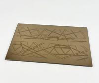 China 8K Titanium Gold Mirror Stainless Steel Sheet with Abstract Crisscross Geometric Lines Etched for Rust and Scratch Resistant Luxury Decoration for sale