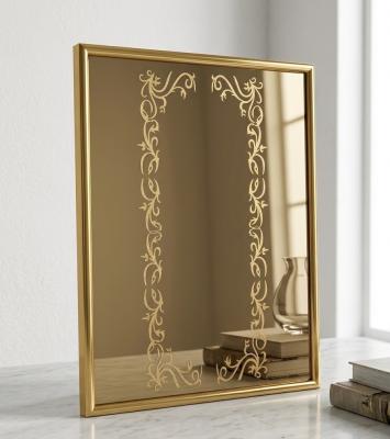 China 8K Titanium Gold Mirror Stainless Steel Sheet with Chemical Etched Pattern for Rust and Wear Resistant Decorative Panels for sale