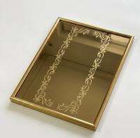 China 8K Titanium Gold Mirror Stainless Steel Sheet with Chemical Etched Pattern for Rust and Wear Resistant Decorative Panels for sale
