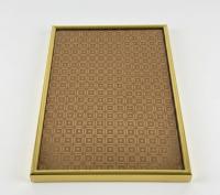 China Rose Gold Mirror Etched Stainless Steel Sheet with Square Hui Pattern for Corrosion Resistant Elevator Interiors for sale