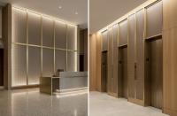 China Rose Gold Mirror Etched Stainless Steel Sheet with Square Hui Pattern for Corrosion Resistant Elevator Interiors for sale