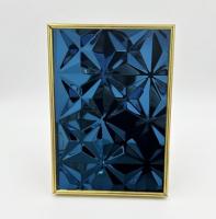 China Sapphire Blue PVD Coated 3D Diamond Embossed 304 Mirror Stainless Steel Sheet for Decorative Walls for sale