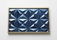 China Sapphire Blue PVD Coated 3D Diamond Embossed 304 Mirror Stainless Steel Sheet for Decorative Walls for sale