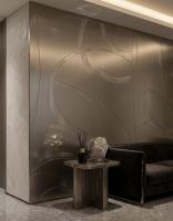 China 8K Mirror Finish Stainless Steel Sheet with Abstract Curve Etching for Rust and Scratch Resistant Applications for sale