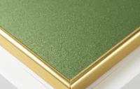 China Fruit Green PVD Coated Stainless Steel Sheet with Vibration Finish and Fingerprint-Proof Surface for sale