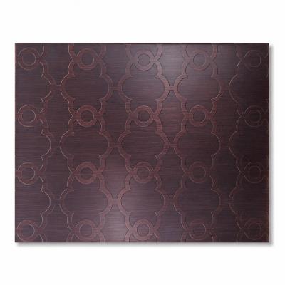 China European Style Vintage Geometric Pattern Stainless Steel Etched Sheet with Anti-Fingerprint Treatment and Customizable Color Options for sale