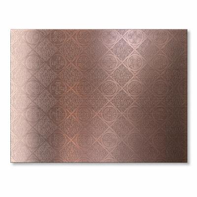 China Vintage Coin Pattern Anti-Fingerprint Matte Finish Stainless Steel Sheet with Customizable Color Options for sale