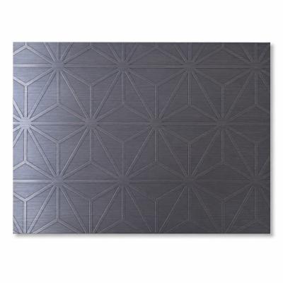 China Japanese Style Geometric Triangle Pattern Stainless Steel Etched Decorative Sheet with Anti-Fingerprint Matte Finish and Customizable Color Coating for sale